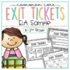 Common Core Exit Tickets: ELA SAMPLE - Mrs. Plemons' Kindergarten