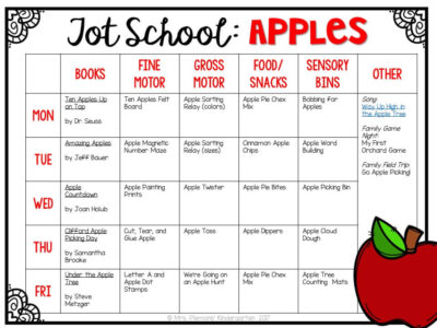 Tot School: Apples - Mrs. Plemons' Kindergarten